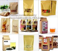 China Foil Kraft Paper Bag Coconut Packaging Bags Doypack With Window, 500g 1kg 16oz customized ziplock packaging for sale