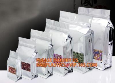 China Reusable Stand Up Zipper Pouch Aluminum Foil Bags, Square Bottom Coffee Packaging Bags With Valve for sale