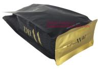 China 250g 1lb 5lbs Square Side Gusst Matt Gold Shiny Aluminum Flat Bottom Box Coffee Bags Pouch, matt gold shiny for sale