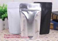 China OEM Package Small Flat Silver Zip Lock Mylar Foil Square Bottom Food Bag, Biodegradable Aluminum Foil Pouch for sale