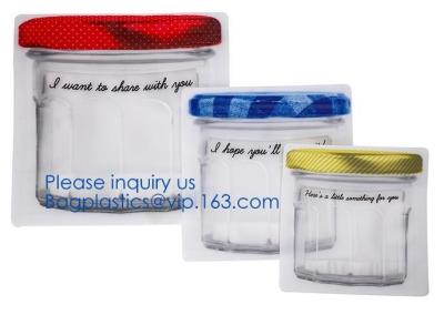 China Customized Shaped Food Container Bag Mason Bottle Modeling Zippers Storage Snacks pouch bags for sale