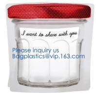 China Customized Shaped Food Container Bag Mason Bottle Modeling Zippers Storage Snacks pouch bags for sale