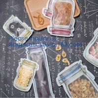 China Kitchen Reusable Silicone Food, Snack, Vegetable, Meat Storage Bag, Slider Bags For Preservation for sale