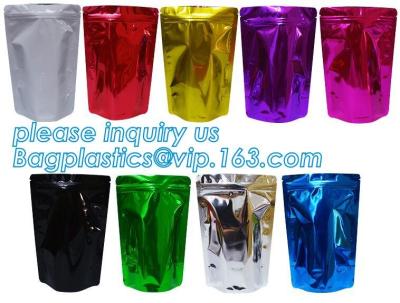 China Aluminum Foil Flexible Metallized Flat Pouch Packaging Bags, Doypack chips, Resealable Mylar Stand Up Pouch for sale