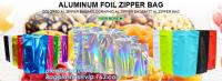China Flat Bottom Pouches Popcorn Candy flat Bottom Square Bottom Resealable ziplock, holographic rainbow color for sale