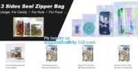 China mylar plastic bag Metallized Zipper Pouch Bag For Weed Packaging, Three Side Sealed Moisture Barrier Bag for sale