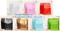China Matte Reusable ziplock Square Box Flat Bottom Aluminum Foil Lined Kraft Paper Bag With Window for sale