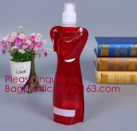 China Environmental Cartoon Foldable Water Bottle Bag,BPA Free Plastic Custom Logo Printed Bottle Foldable Drinking Collapsibl for sale