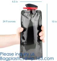 China Promotional Customized Foldable Water Bottle Bag,Eco-Friendly Customized Foldable Plastic Flexible Drinking Water Bottle for sale