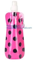 China Custom Logo Printed Bottle Foldable Drinking Collapsible Water Bag,16oz BPA free collapsible water bottle foldable water for sale