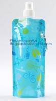 China Promotional Customized Foldable Plastic Water Bottle Bag,Fashion bpa free bottle foldable water bag 480ml bagease pack for sale