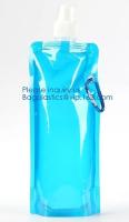 China Foldable Water Bottle Bag 480ML Environmental Protection Collapsible Portable Water Bag Sports water bottle 480ml bageas for sale