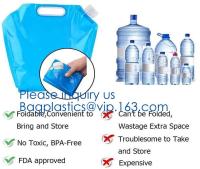 China 1 Gallon 4L foldable plastic bottle bag Foldable water bag,logo printed foldable water bottle bag,Reusable Outdoor Water for sale