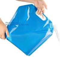 China 1 Gallon 4L foldable plastic bottle bag Foldable water bag,logo printed foldable water bottle bag,Reusable Outdoor Water for sale