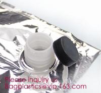 China Custom Design Refillable 1.5L Beverage Packaging Empty Wine Bag In Box Dispenser With Spout,2L 3L 5L plastic valve wine for sale