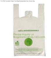 China compostable t shirt bag,100% Biodegradable Compostable Plastic bag,EN13432 certified compostable bag biodegradable plast for sale