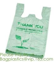 China compostable t shirt bag,100% Biodegradable Compostable Plastic bag,EN13432 certified compostable bag biodegradable plast for sale
