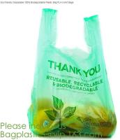 China Eco friendly Compostable Dog Poop Bags Shopping bags Supermarket Shopping Bags T-shirt Bags Compostable Bags Trash Bags for sale