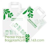 China 100% Compostable Shopper, Biodegradable handle handy Carrier Eco Bio starch plant Biodegradable T-Shirt Bags With Logo for sale