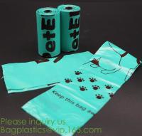 China factory supplier Compostable Recyclable Clear Poly Bags Custom Logo Seal Garbage Bag,dog poop bag, doggy bag, pet suppli for sale