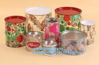 China aluminum tin aluminum container jar with clear window top aluminum cans with screw lid for cosmetic/food bagplastics pac for sale