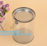 China 100ml pet clear plastic can,fruit candy tin container jars with aluminum lid,1 gallon clear paint can size bagease pack for sale