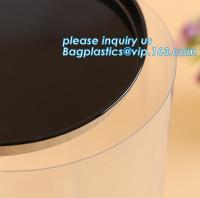 China clear PVC PET can for food canning,Customized round clear paint can with tin lid,paint can with tin top & bottom and han for sale