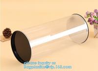 China clear PVC PET can for food canning,Customized round clear paint can with tin lid,paint can with tin top & bottom and han for sale