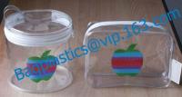 China clear cylinder circular promotional storage pvc zipper closure cosmetic bags, barrel bags, cylinder packing vacuum cup p for sale