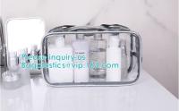 China travel carry on airport clear pvc makeup bag, Toiletry Beauty Makeup Cosmetic Bag, travel accessories pvc makeup bag wit for sale