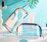 China Eco Beauty Holographic Travel Cosmetic Bag,Makeup Bag PVC Holographic Laser Clear Transparent Women Cosmetic Bag handy for sale