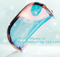 China Eco Beauty Holographic Travel Cosmetic Bag,Makeup Bag PVC Holographic Laser Clear Transparent Women Cosmetic Bag handy for sale