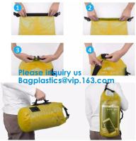 China Colored 15Liter Shiny Clear Window Water Proof Dry Bag Ultralight Outdoor Waterproof Dry Storage Bag For Sports for sale