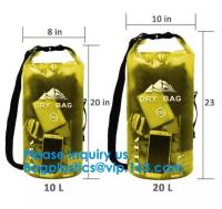 China Colored 15Liter Shiny Clear Window Water Proof Dry Bag Ultralight Outdoor Waterproof Dry Storage Bag For Sports for sale