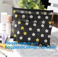 China Travel Toiletry Pouch Nylon Mesh Cosmetic Makeup Organizer Bag Zipper Mesh Makeup Bag,Ladies Eco Makeup Hand Bag for sale