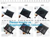 China Black Nylon Mesh Makeup Cosmetic Bag / Small Nylon Mesh Make Up Cosmetic Bag,Mesh Cosmetic Bag Neceser Toiletry Organize for sale
