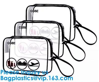 China Hot 3pcs Clear Cosmetic Toiletry PVC Travel Wash Mak,Organizer Purse Necessary Mesh Cosmetic Bag Women Make Up Bag Makeu for sale