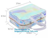 China Shiny Silver Pvc Holographic Makeup Cosmetic Bags Toiletry Storage Wash Bags Organizer Pouch Beauty Makeup Case Accessor for sale