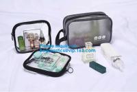 China Fashion Black Shaving Kit Travel Wash Bag Organizer PVC Waterproof Portable Gym Hanging Toiletry Bag for men for sale