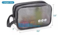 China Fashion Black Shaving Kit Travel Wash Bag Organizer PVC Waterproof Portable Gym Hanging Toiletry Bag for men for sale