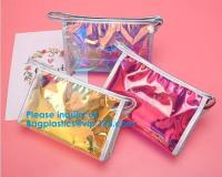 China Hologram Zipper Pvc Cosmetic Bag, Hologram Zipper Pu Cosmetic Bag,co-Friendly, Water Proof, Stitching/heat sealing/print for sale
