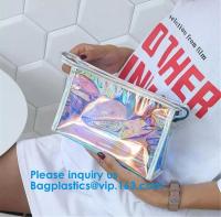 China Hologram Zipper Pvc Cosmetic Bag, Hologram Zipper Pu Cosmetic Bag,co-Friendly, Water Proof, Stitching/heat sealing/print for sale