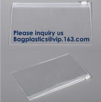 China Makeup Bags, Frosted PVC Zipper Bags,Clear PVC Material Plastic Slide Pouch,PVC Zip Lock Document Bags for sale