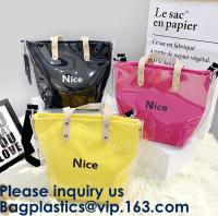 China Fashion Ladies Rainbow Hologram Laser PVC Handbag Beach Shoulder Bag Shopping Tote Bag For Women for sale