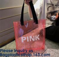 China Clear Shopping Bag PVC Handbag Fashion Big Bags Jelly Package Large Transparent Tote Bag Shoulder Bag Leisure Beach Bag for sale