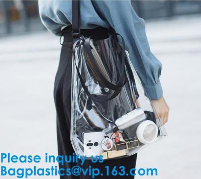 China Women'S Clear Jelly Beach Bag Clear Transparent Pvc Shoulder Handbag Beach Shopping Swimming Durable Tote Bag for sale