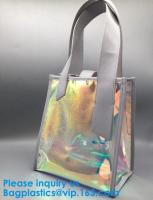 China Shiny Transparent Hologram Holographic Tote Bag PU Handbag Shoulder Bag,Transparent Laser Candy Hologram Handbag Jelly B for sale