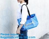 China Clear Shopping Bag Transparent PVC Beach Handbag Tote Shoulder Bag Beach Waterproof Large Capacity Foldable Travel Stora for sale