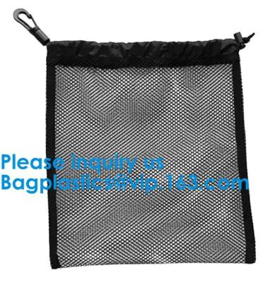 China Promotion Small Polyester Mesh Drawstring Bag Customs Size and Logo printing Round Bottom Drawstring Mesh Bag For Sport, for sale