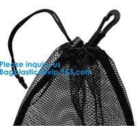 China Promotion Small Polyester Mesh Drawstring Bag Customs Size and Logo printing Round Bottom Drawstring Mesh Bag For Sport, for sale